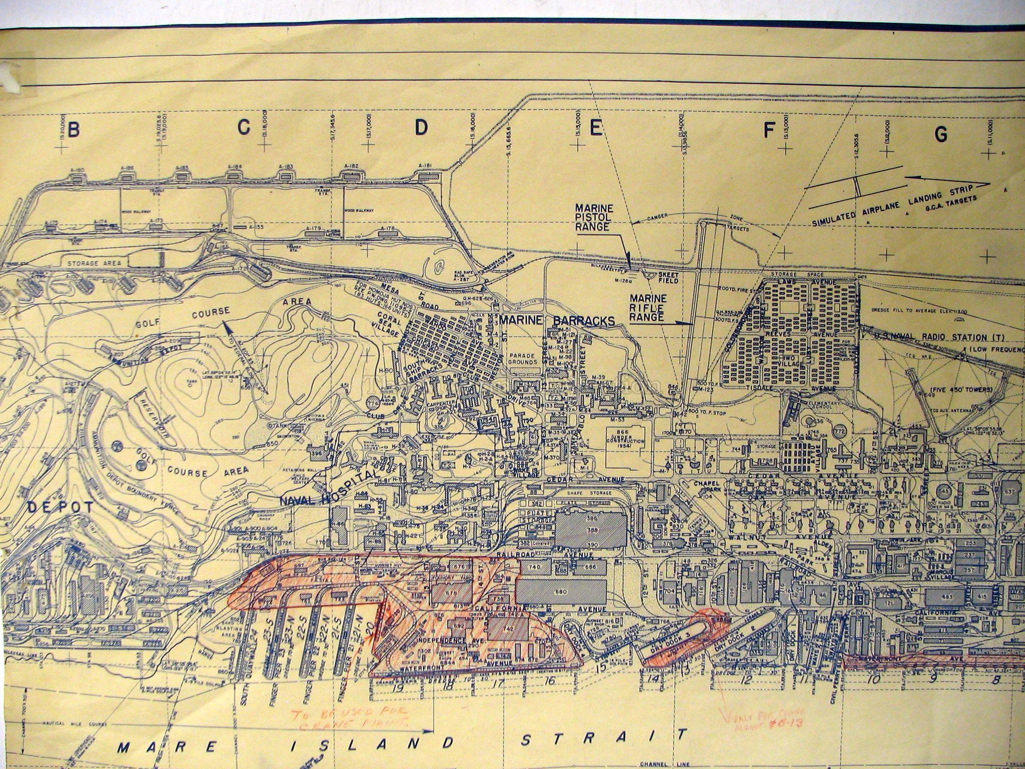 Mare Island Map of 1954 • The McCune Collection